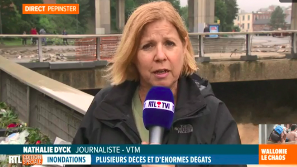 Inondations: une journaliste flamande remplace en direct les reporters ...